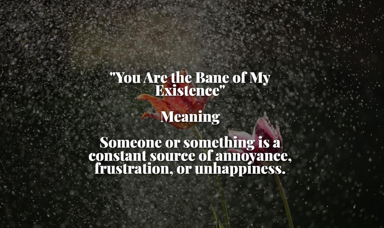 You Are the Bane of My Existence – Its Meaning, Origin and Usage ...